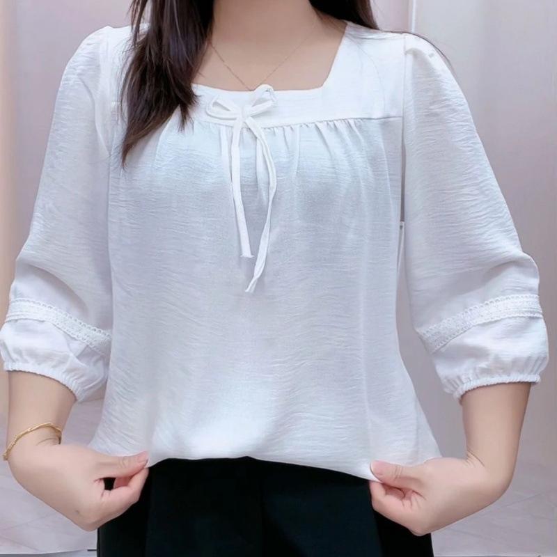 ・カテゴリ: シャツ・スタイル: 都市・主な素材: ポリエステル100%・袖丈: 七分袖・版型: ワイド・ネックライン: スクエア・袖型: ノーマル・カラー展開: ピンク、ホワイト、ブラック、パープル、ブリックレッド・サイズ展開: L、XL...