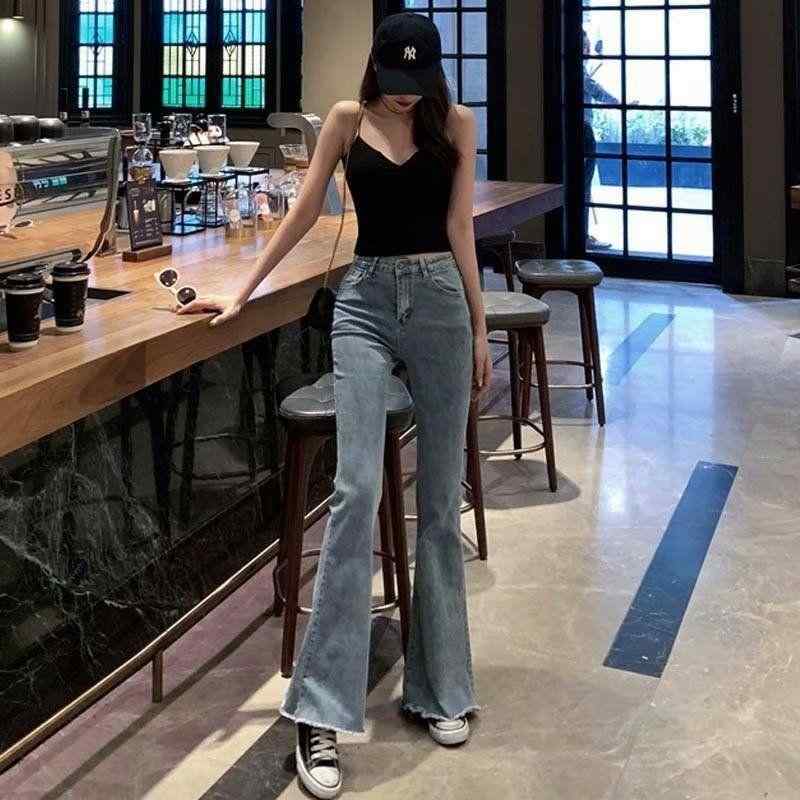 ・カテゴリ: 牛仔裤・スタイル: 少女风、清新甜美・主な素材: 綿50-70%・素材2: 氨纶30-50%・デザイン: 微喇型・パンツ丈: 長丈・ウエスト: 高腰・厚み: 中厚・カラー展開: 黒、青・サイズ展開: S、M、L、XL、2XL、...