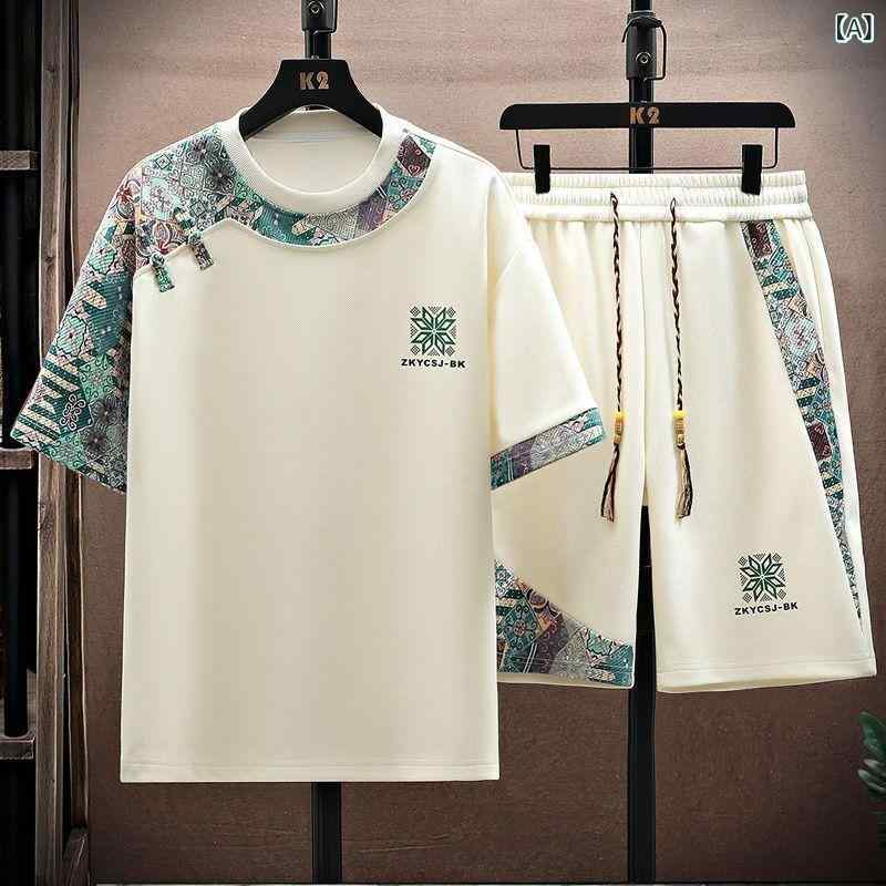 ・カテゴリ: 男式休闲套装・スタイル: その他・厚み: 普通・パンツ丈: 短パン・トップスタイル: Tシャツ・袖丈: 短袖・主な素材: ポリエステル100%・用途: スポーツ・カラー展開: Y22m色、Y22黒色、Y22绿色・サイズ展開: ...