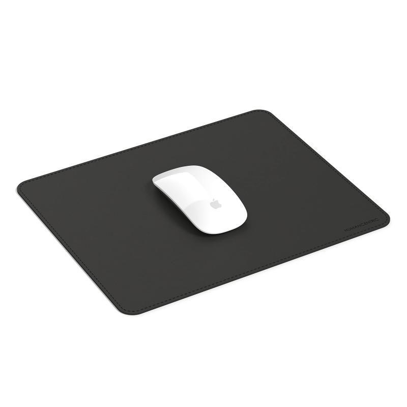 HumanCentric ブラックレザーマウスパッド - プレミアム超薄型ヴィーガンレザーデスクマット マウスパッド、自宅やオフィスのデスク用マウスパッド、コンピューターマウスパッド用デスクプHumanCentric マウスパッドで、ワーク...