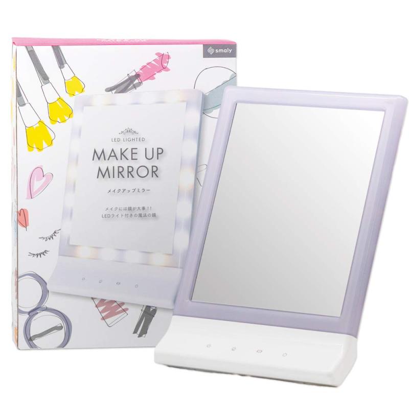 スマリー（SMALY） 女優ミラー ライト付き 卓上 化粧鏡 壁掛け ハリウッドミラー USB 電池 2way 持ち運び【卓上スタンド＆壁掛けとしても利用可能】卓上スタンドはミラー裏のスタンドが最大90°調整可能なので、ご利用しやすい角度に...