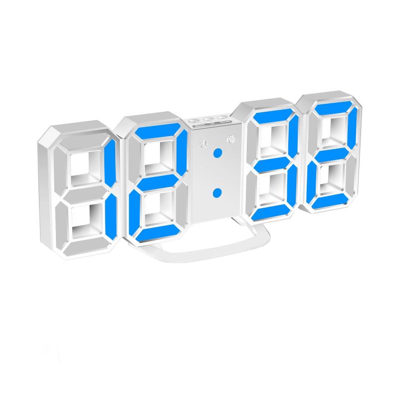 CENTOLLA 3D LEDデジタル目覚まし時計 壁掛け時計 3つの調整可能な明るさレベルを備えた大型LED桁表示-：大型3D LED桁を使用すると、長距離でリアルタイムに読み取ることができます。 54個のLEDライトビーズ付き。 ブルー...