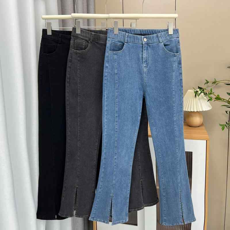 ・スタイル: 通勤風・主な素材: 綿80%～90%・カラー展開: ブラック、ブルー、グレー・サイズ展開: 1XL、2XL、3XL、4XL、5XL、6XL、L・パンツ丈: ロング・スタイルタイプ: 気質通勤・パンツタイプ: 微喇型・性別: 女...