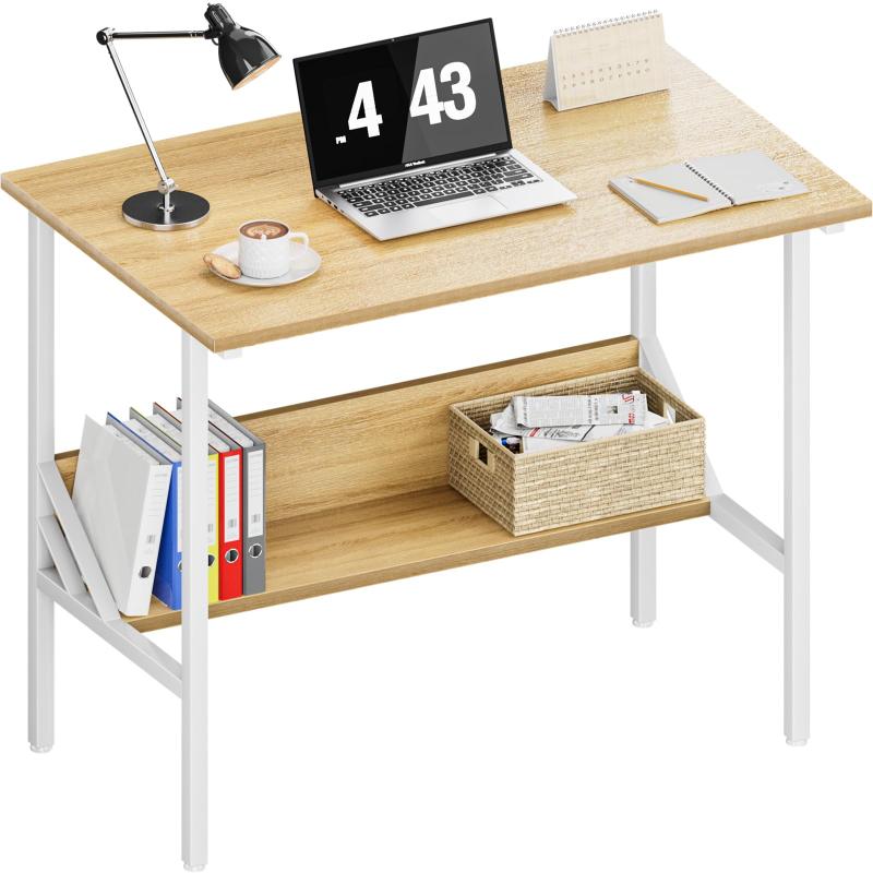 デスク パソコンデスク シンプル ワークデスク 木製 幅80×奥行50×高さ70cm 勉強机 下棚付きデスク 収納 PC作業机 コンパクト おしゃれ 在宅勤務 一人暮らし 組立簡単省スペースで快適作業： 幅80×奥行50×高さ70cmのコン...