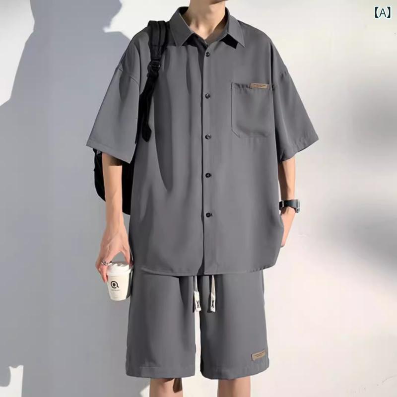 ・スタイル: スポーツ・厚み: 普通・パンツ丈: ショートパンツ・トップスタイル: シャツ・袖丈: 短袖・フード: なし・素材名: 化繊混紡・主素材: ポリエステル100%・使用シーン: 日常・カラー展開: グレー、ブラック、ベージュ・サイ...