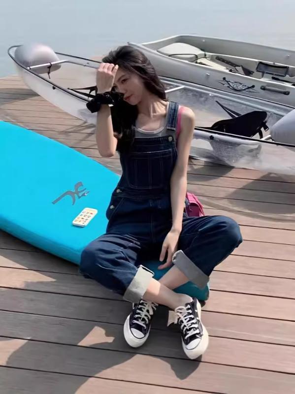 ・スタイル: 日韓カジュアル・主な素材: 綿70-80%、ポリエステル50-70%・カテゴリ: デニムパンツ・タイプ: 背帶パンツ・パンツ丈: ロング・腰型: ハイウエスト・厚み: 薄手・流行要素: ポケット・カラー展開: ダークブルー・サ...