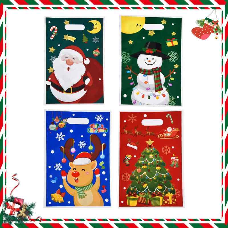 クリスマス ラッピング 袋 手提げ袋 ラッピング 50枚・4種類 25×16.5CM ビニール ギフトバッグ 小判抜き レジ袋 OPP 小分け 雑貨 プレゼント 贈り物サイズ：25x16.5cmと大容量なので、たくさんのものを入れることがで...