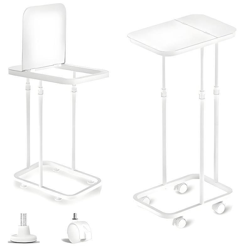 Wallfire ゴミ袋ホルダー ゴミ箱45L 高さ調整可 20L～90L袋対応 キャスター&amp;ふた付き スリム設計 幅22.5×奥行33.5cm 省スペース ポリ袋ホルダー リビング/キッチン適用 ホワイト🗂️ 【超...