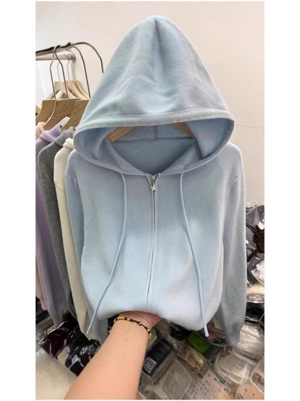 ・主な素材: 粘膠繊維・柄: 単色・厚さ: 厚手・スタイル: 開衫・版型: 修身・袖型: 普通・ネックライン: フード・袖丈: 長袖・衣長: 普通(50-65cm)・カラー展開: ライトブルー, アプリコット, グレー, ブラック・サイズ展...