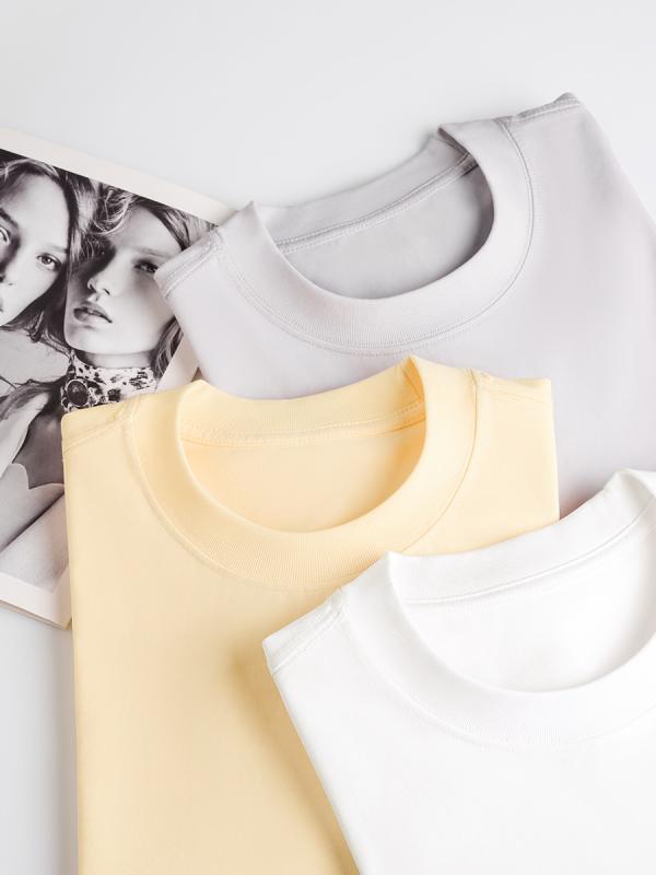 ・カテゴリ: Tシャツ・スタイル: カジュアル・主な素材: 綿51-70%・柄: 無地・版型: ルーズフィット・袖丈: 長袖・袖型: ドロップショルダー・ネックライン: クルーネック・スタイル詳細: ステッチ装飾・厚さ: 普通・機能: 透気...