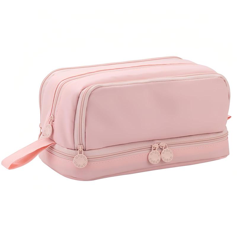 大容量ペンケース、メッシュポケット付き、ダブルジッパー式、学生・社会人用、ブラック大容量設計: 文具やオフィス用品を整理整頓できる広々とした収納スペースを確保ダブルジッパー仕様: 両側から開閉可能で、スムーズなアクセスと収納物の取り出しが簡...