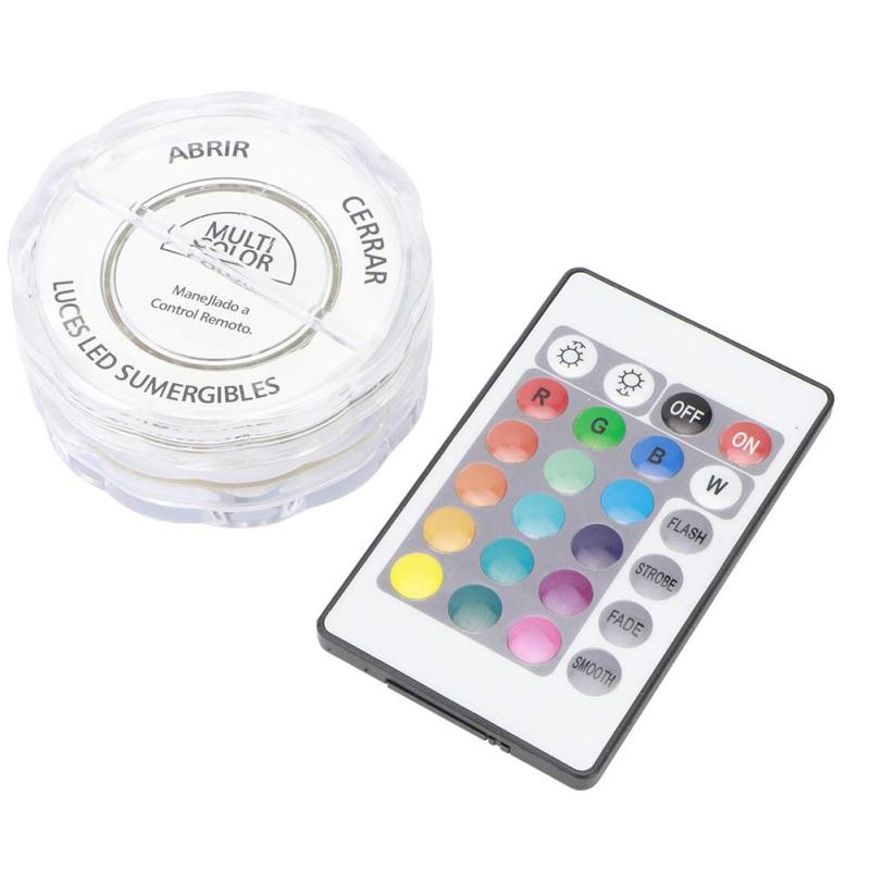 Qiilu LED潜水ライト 水中ライト RGB リモコン付 電池式 IP68防水 バスライト 水槽照明 イルミネーション 装飾ライト 花瓶ライト 水槽照明 多色 カラフル 誕生日会 庭園 プールパーティ 屋外装飾電池を入れると点灯します。...