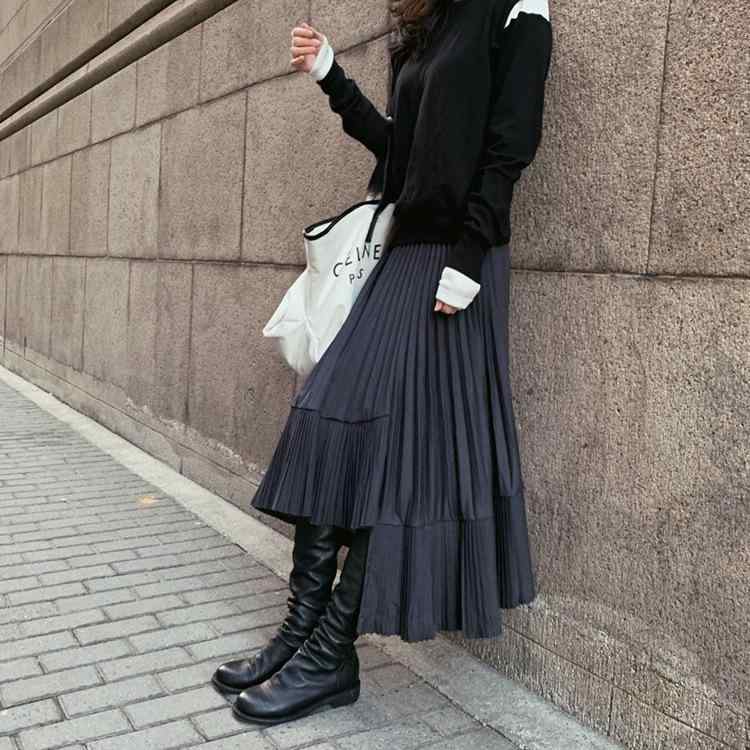 ・スタイル: 日韓休闲・主な素材: ポリエステル80-90%・素材2: 綿90-95%・スカートタイプ: 不規則スカート・スカート丈: 中丈・流行要素: 不規則・カラー展開: ブラック・サイズ展開: 均码・スカートカテゴリ: 半身スカート・...