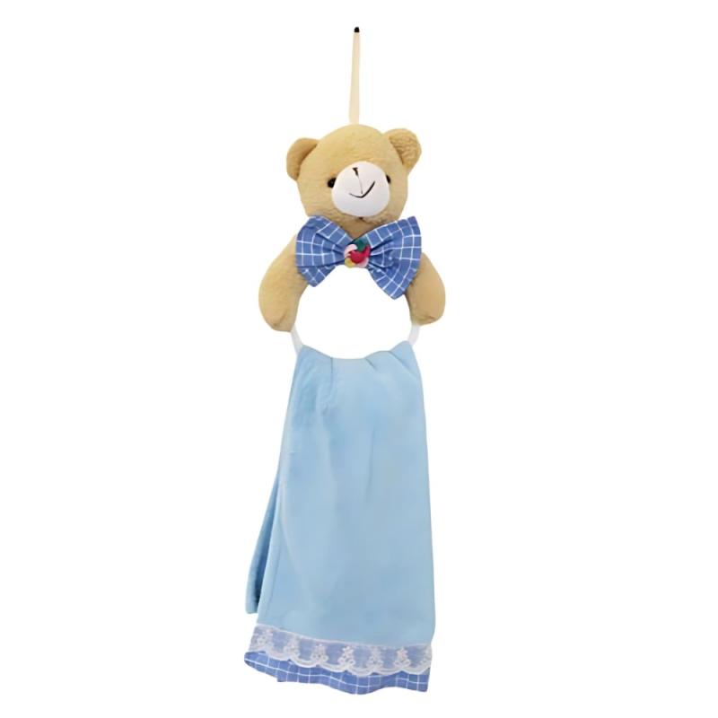 かわ畑 タオルハンガー (タオル付き) クマ ブルー 17×9×23cm 1712TAR001本体サイズ:約17×9×23cm材質:ABS樹脂製ハンガー(プラスチック)、ポリエステル原産国:中国