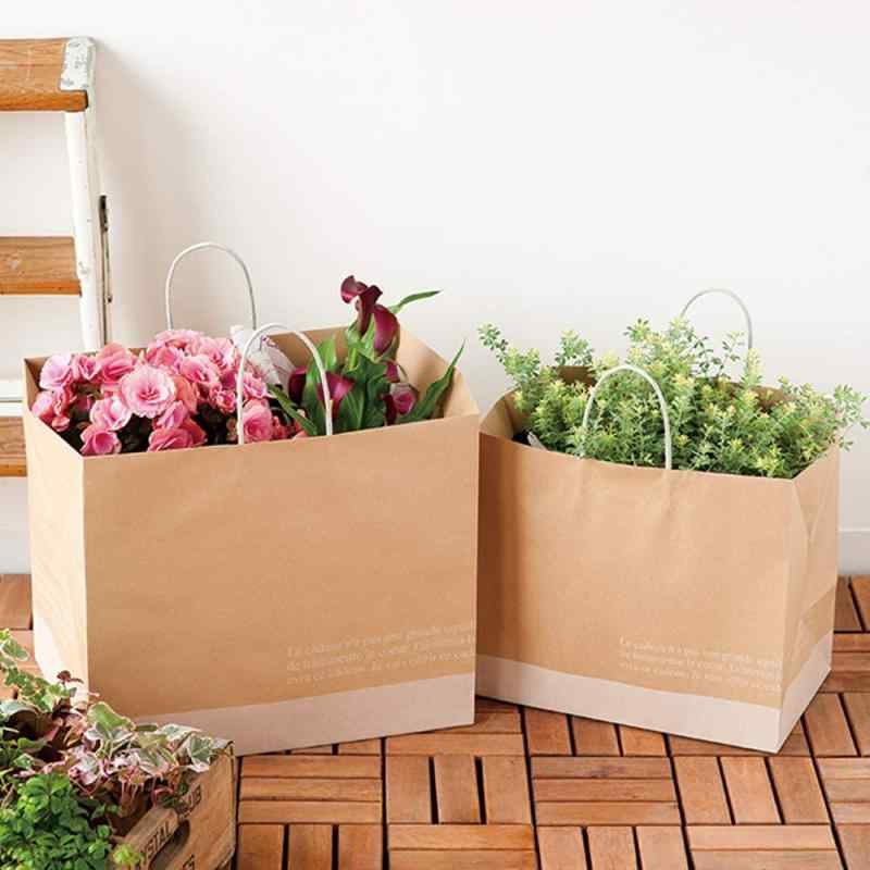 フレンチクラフトペーパーバッグ-4ラッピング資材〔サイズ〕W220×H200×D200mm〔厚み〕130g／平方メートル〔マチ形状〕横底マチ両面同デザイン