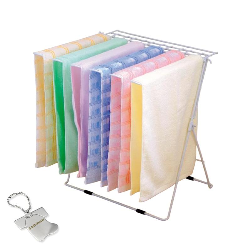 J－kitchens 物干し タオル ハンガー スタンド式 6連 箱入り ピンチ 14個付き 日本製 オリジナルタグ付き素材／本体：鉄（ポリエチレン被覆）、ピンチ：ポリプロピレン製品サイズ（重量）／使用時：約420×275×465mm（耐荷...