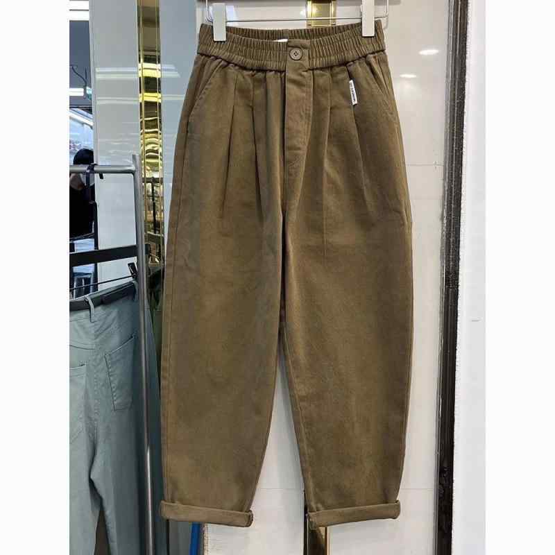 ・スタイル: ハレムパンツ・カテゴリ: デニムパンツ・パンツ丈: 9分丈・腰型: 松緊腰・厚み: 中厚・柄: 無地・カラー展開: ブラック、コーヒーブラウン・サイズ展開: M、L、XL、2XL、3XL、4XL・主な素材: 綿90-95%・ス...
