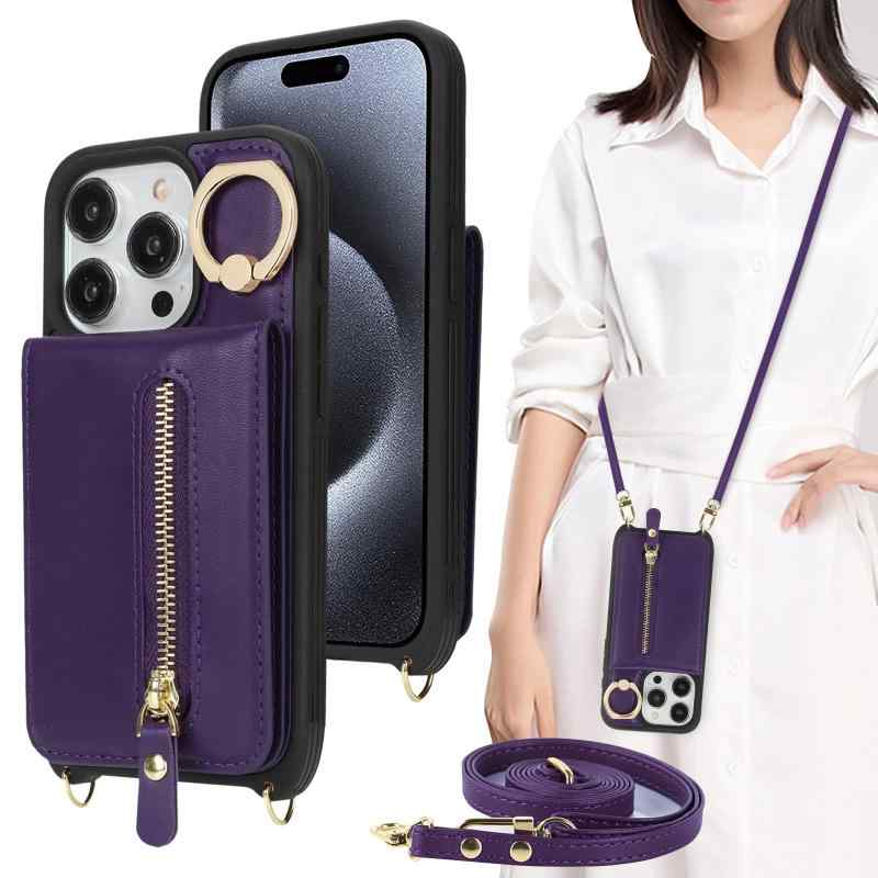 スマホケース 手帳型 上下開 適用 カバー カードケース ストラップ付き -2