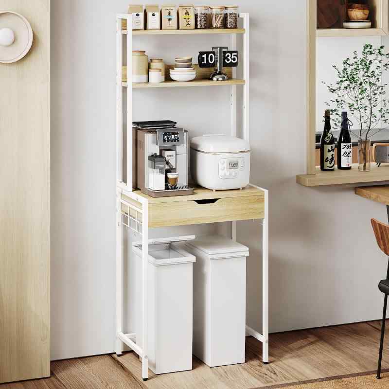 Bestier ゴミ箱上ラック キッチンラック ゴミ箱上収納 レンジラックBestier ゴミ箱上ラック キッチンラック ゴミ箱上収納 レンジラック