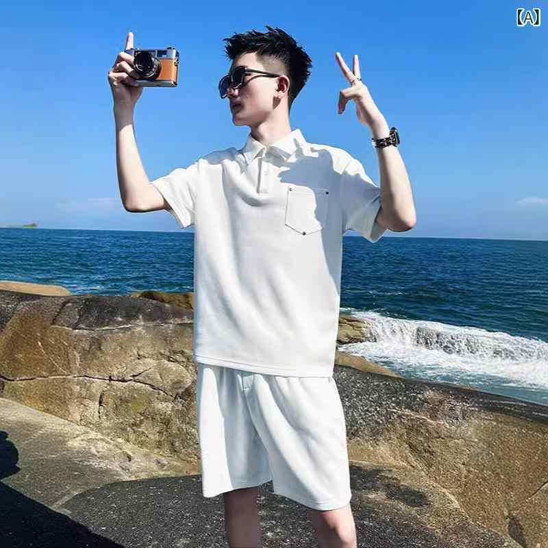 ・スタイル: 韓版・厚み: 普通・パンツ丈: ショートパンツ・トップスタイル: Tシャツ・袖丈: 短袖・フード: なし・素材名: 化繊混紡・主素材: ポリエステル100%・使用シーン: 日常・カラー展開: ホワイト、ブラック・サイズ展開: ...