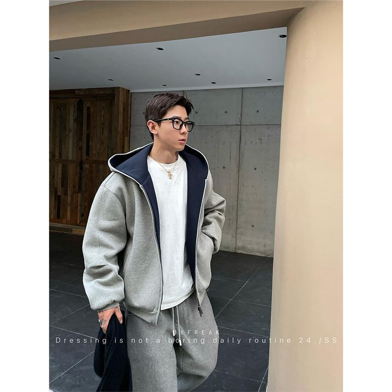 ・スタイル: 韓版・カテゴリ: スウェット・対象年齢: 青少年・対象性別: 男性・開閉: 開衫・フード: あり・襟: 無・袖丈: 長袖・袖型: 標準・前合わせ: ジッパー・厚み: 普通・素材: ポリエステル繊維81%-90%・生地: 化繊混...