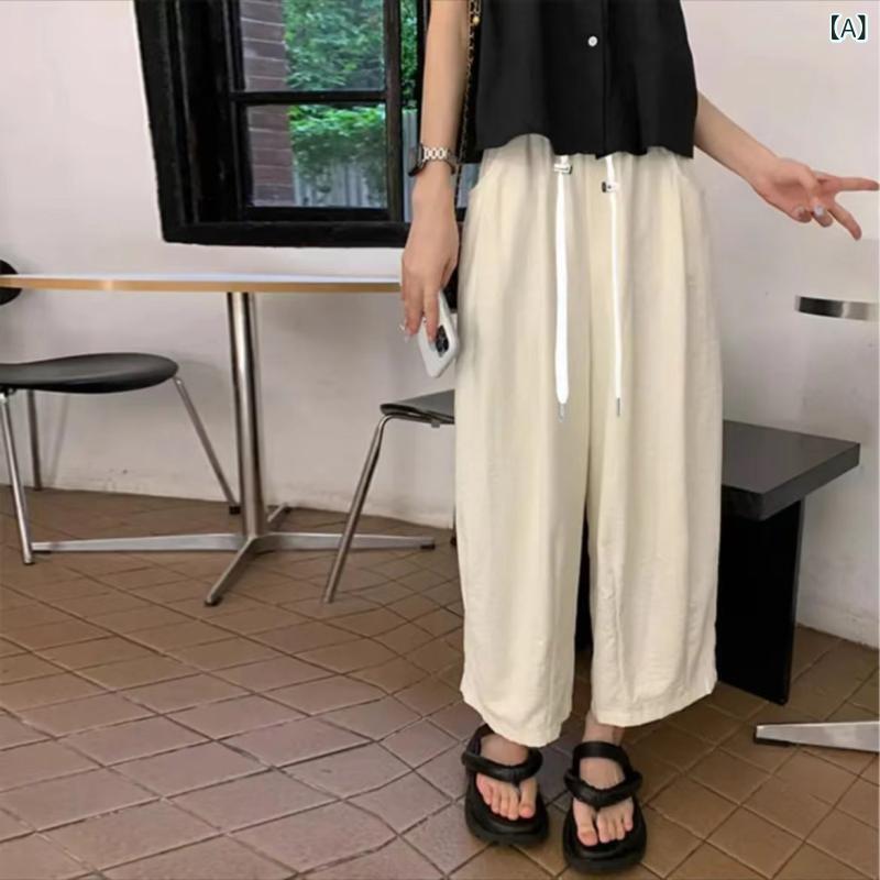 ・主な素材: ポリエステル繊維・主な素材含量: 80%以上・カラー展開: ミルク杏、ブラック、ブルー、ピンク・サイズ展開: M、L、XL、XXL・パンツタイプ: ワイドレッグ・丈: ナイン分丈