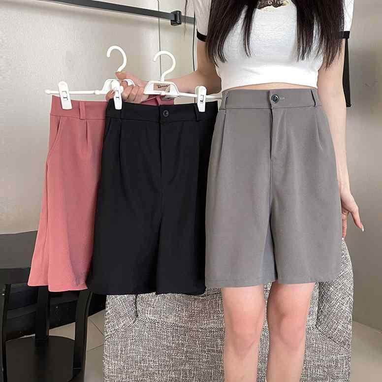 ・スタイル: 私服名媛・主な素材: ポリエステル・素材含有率: 70%（含）-80%（不含）・パンツ形状: ワイドレッグ・パンツ丈: 5分丈・カラー展開: ブラック、ピンク、グレー・サイズ展開: S、M、L、XL、2XL、3XL、4XL