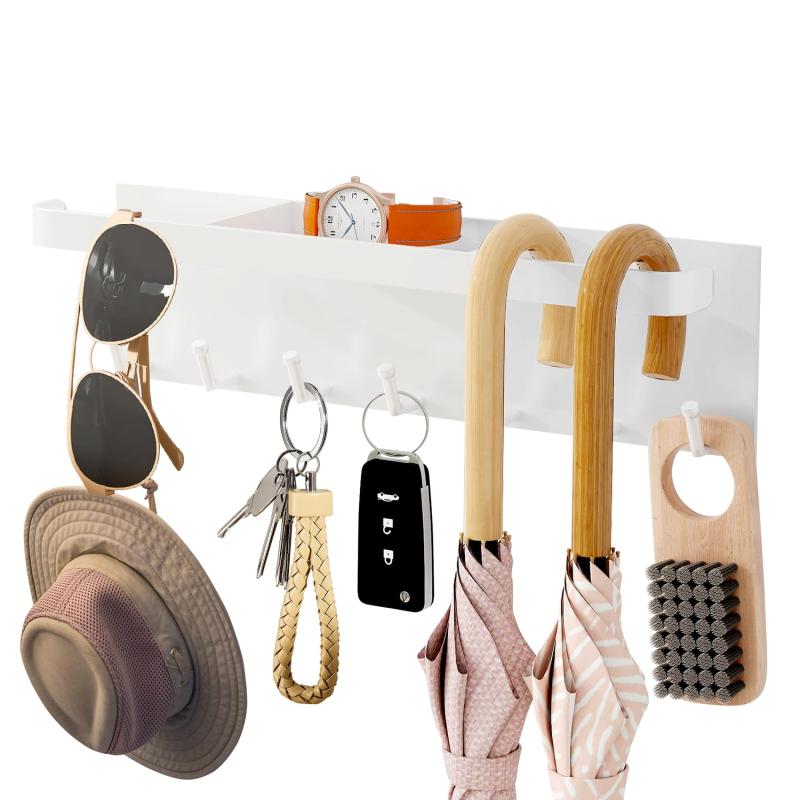 創優会アンブレラホルダー マグネットアンブレラスタンド トレー付き 傘立て玄関扉収納 鍵置き玄関 小物収納 小物整理 フック付き商品サイズ：サイズ:約W13.5XD4.9XH10cm