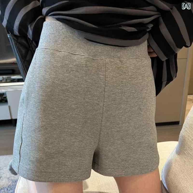 ・スタイル: 純色・カテゴリ: ワイドレッグパンツ・パンツ丈: 膝上丈・厚み: 普通・流行要素: 非対称デザイン・カラー展開: グレー、ブラック・サイズ展開: S、M、L・伸縮性: 微伸縮