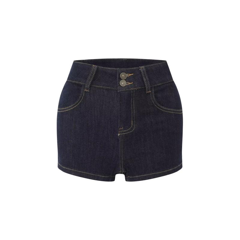 ・カテゴリ: 牛仔パンツ・スタイル: 復古風・主な素材: 綿80%～90%・シルエット: ストレート・パンツ丈: 3分丈・ウエスト: ハイウエスト・装飾: ウォッシュ加工・カラー展開: ダークブルー・サイズ展開: XS、S、M、L・伸縮性:...