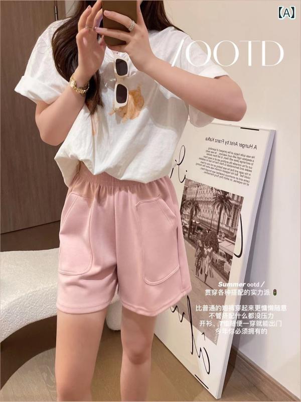 ・カテゴリ: 休闲裤・スタイル: 清新甜美,可爱风・主な素材: 綿・主な素材含有率: 50%以上・素材2含有率: 70%以上・デザイン: 口袋・パンツ形状: 宽松型・パンツ丈: 三分裤・ウエスト: 高腰・厚さ: 厚・伸縮性: 中弾・対象: ...