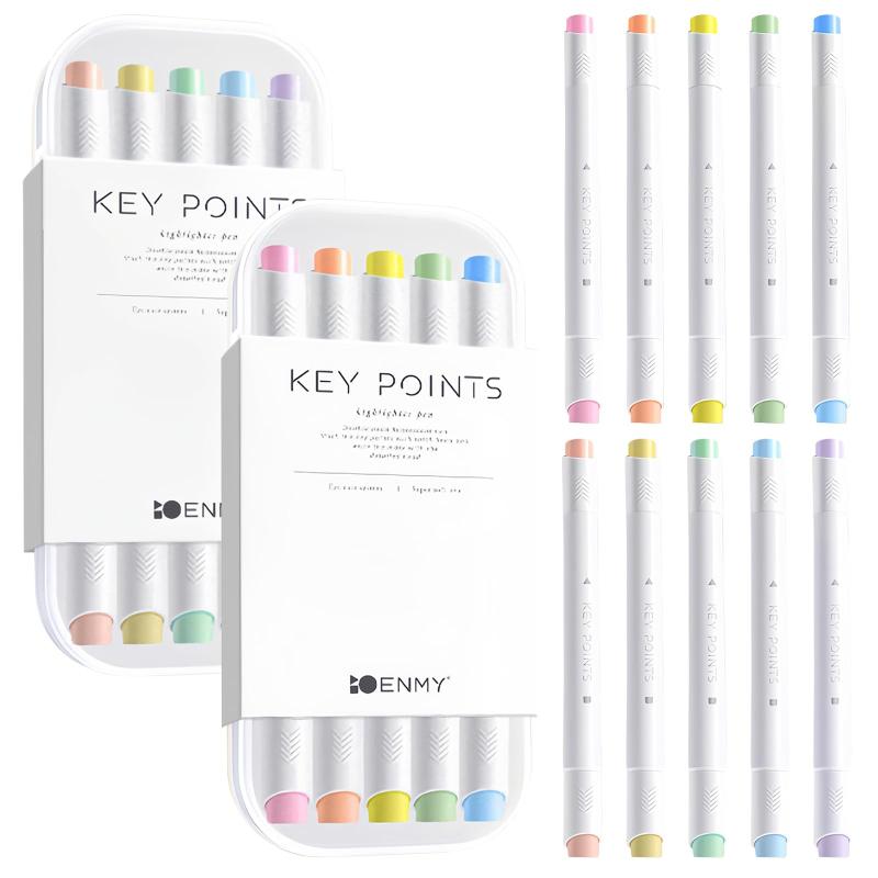 Zhejia マーカーペン マーカー 10色セット 水性マーカー 水性ペン イラストマーカー サインペン 用太細両端 毒性無し 防水速乾 目の保護 パステル 色褪せしにくい DIY サプライズボックス アル【多用途性】：このマーカーペンは、...