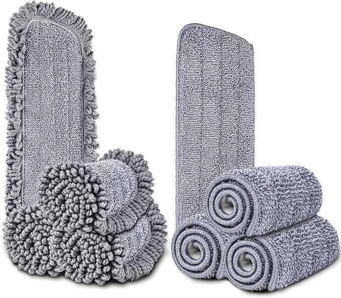 【6枚セット】DARISHM交換パッド スプレーモップ モップ用スペア 取替えクロス 手洗い可能 洗濯機洗い可能 乾湿両用…【マイクロファイバー取り替えパッド6個】42.49 cm x 17.53cmサイズ3個、40.99cm x 13.9...