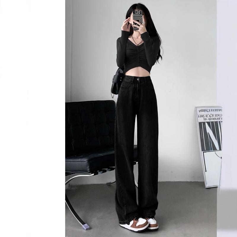 ・カテゴリ: 牛仔パンツ・スタイル: 休闲風・主な素材: 綿・主素材含有率: 50%（含）-70%（不含）・パンツ丈: 長丈・腰型: 高腰・流行要素: ポケット・カラー展開: ブラック、ライトブルー、レトロブルー・サイズ展開: XS、S、M...