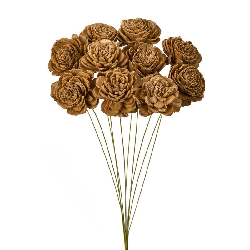 東京堂 ドライフラワー　 ソーラーローズ・小 約花径4×L25cm 1束10本入 FD032081-278約花径4×L25cmハンドメイドフラワー、ソラの木の皮オリジナルカラー