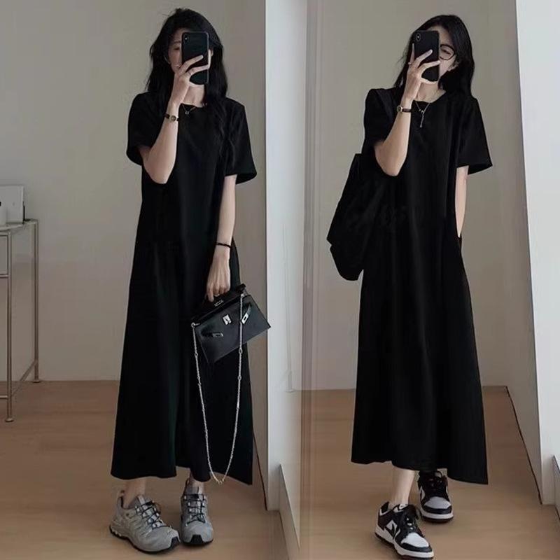 マタニティ ワンピース レディース 春夏 フレンチスタイル 高級感 上品 おしゃれ 妊婦服 普段着 通勤 お出かけ・ネックライン: クルーネック・袖丈: 五分袖・素材: アクリル95%以上・柄: 無地・スカート丈: ミディアム丈・カラー展開...
