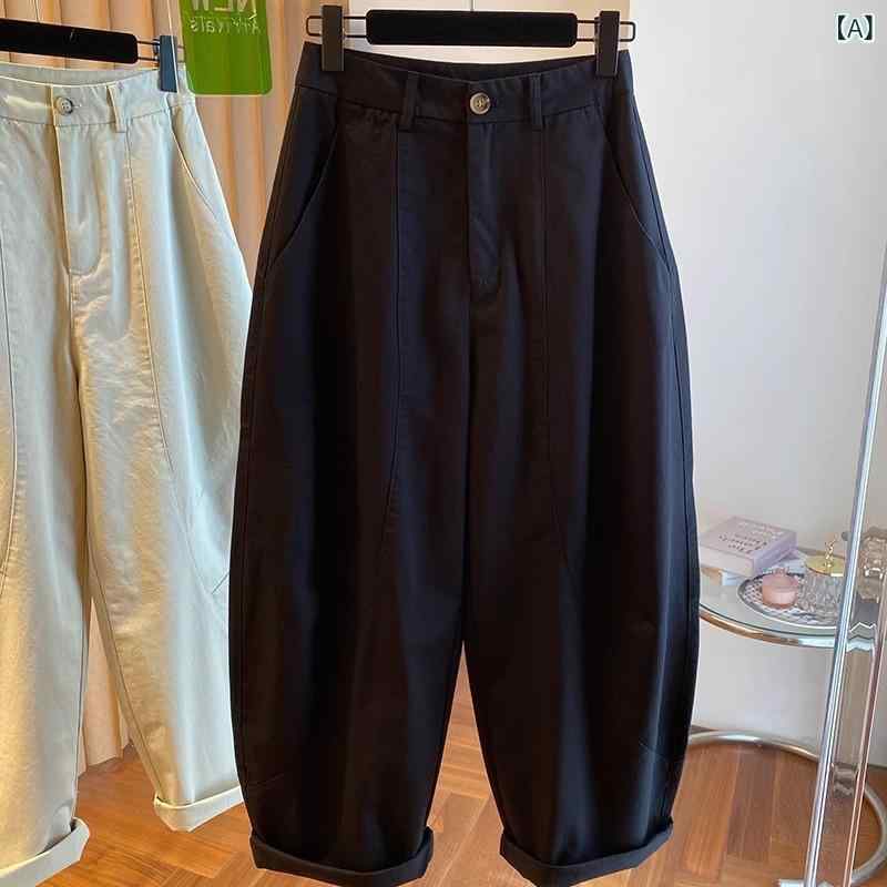 ・カテゴリ: 休闲裤・スタイル: 日韩休闲・主な素材: 綿80-90%、ポリエステル30-50%・パンツタイプ: ワイド・パンツ丈: ナインパンツ・ウエスト: ハイウエスト・厚み: 薄手・流行要素: スプライス・カラー展開: ブラック、杏色...