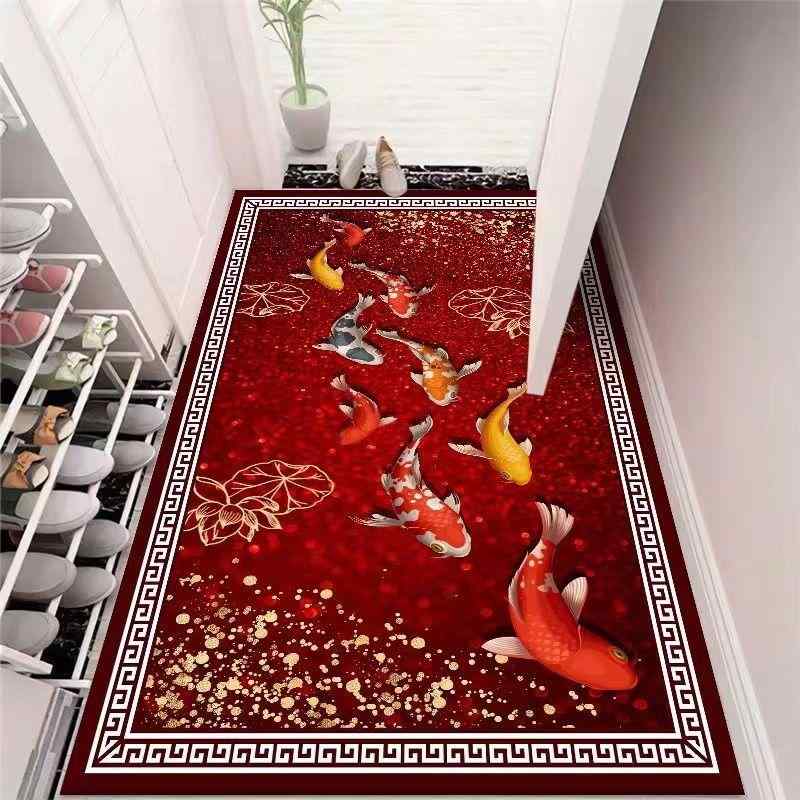 ・主な素材: 绒布・スタイル: 中式・カテゴリ: 地毯/地垫・カラー展開: 九鱼招财,春天秋菊,吉祥孔雀,红黄锦鲤,蝴蝶羽毛,五彩鲤鱼・サイズ展開: 40×60cm,50×80cm,60×90cm,80×120cm,80×160cm,80×...