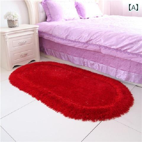 ・カテゴリ: 地毯/地垫・スタイル: 現代簡約・形状: 楕円形・柄: 純色・カラー展開: 大紅、銀灰色、紅+黒、玫紅色、駝色、緑+黒・サイズ展開: 40×60cm、50×80cm