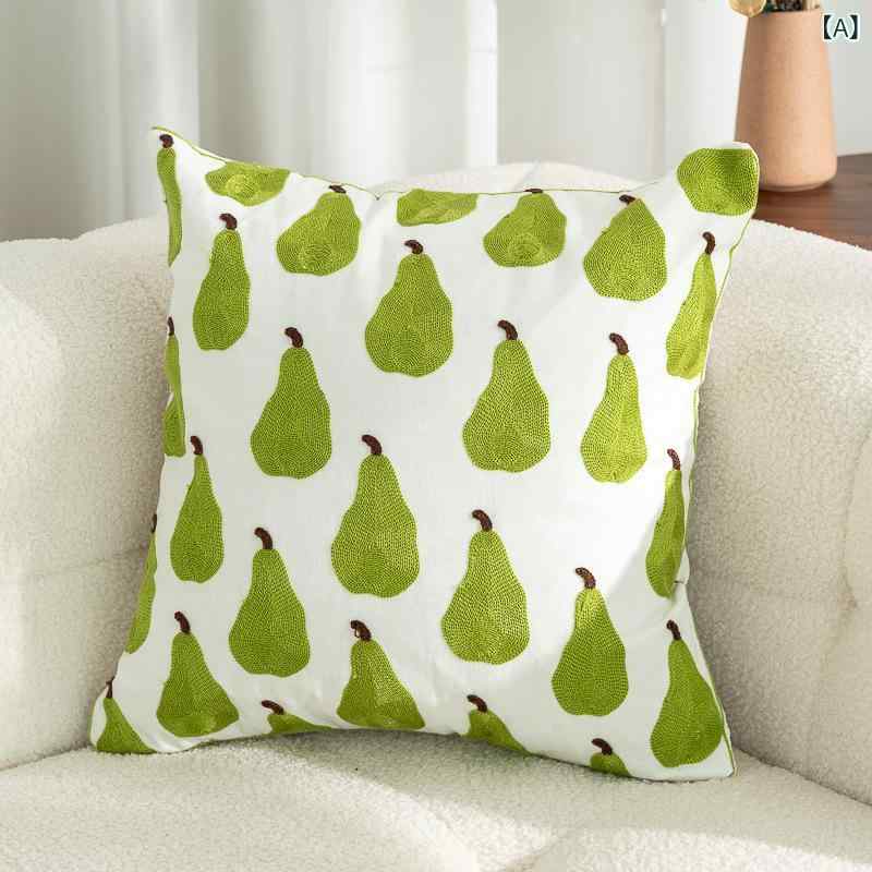 ・カテゴリ: 抱枕・スタイル: ins風・主な素材: 帆布・柄: 植物花卉・カラー展開: 水梨、甜橙、香蕉、番茄・サイズ展開: 45×45cm・加工方法: 刺绣・填充物: PP棉