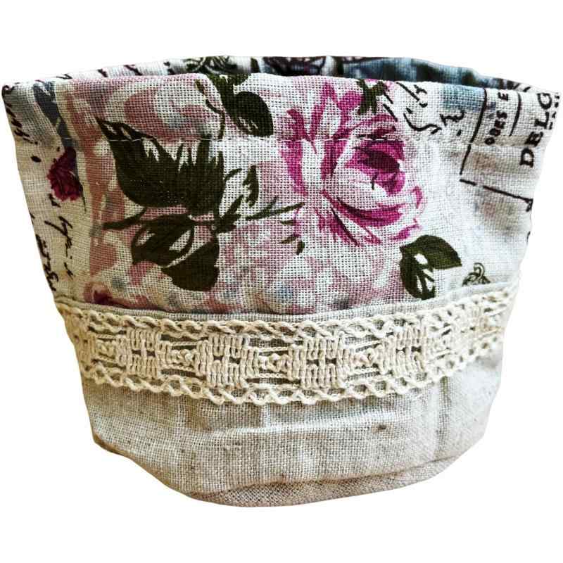 キューフラ(Q-FLA) 鉢カバー 持ち手付き ファブリックポット ポットカバー ファブリック おしゃれ 小物入れ