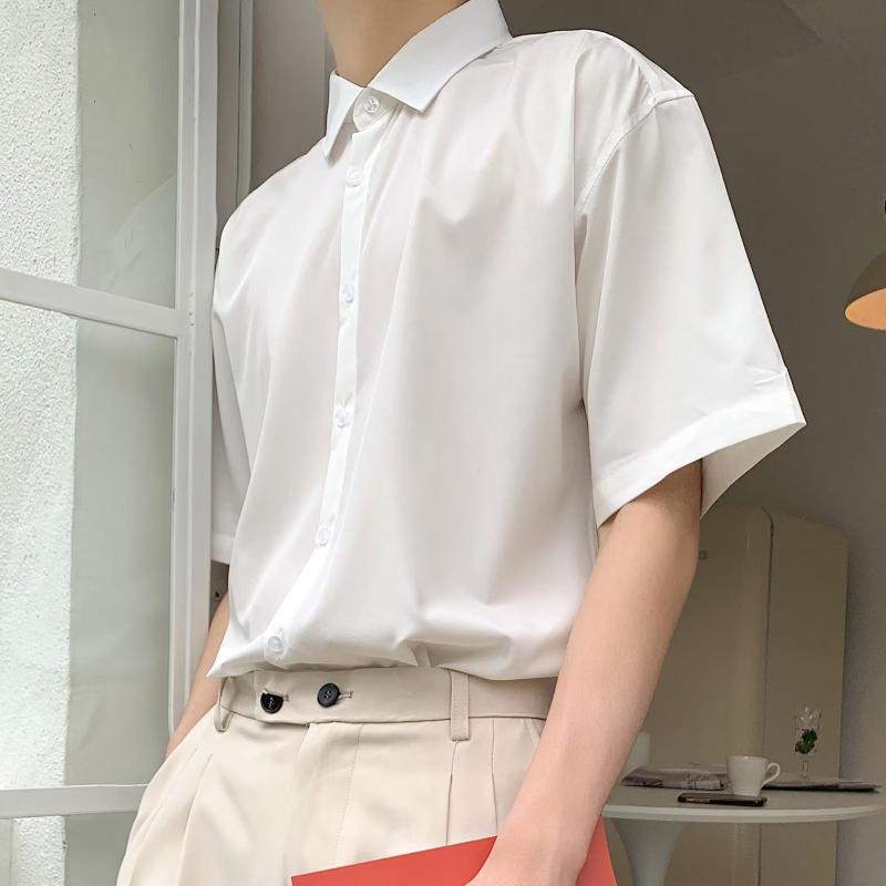 ・スタイル: 日系清新・対象年齢層: 18-24歳・款式: 开衫・版型: 宽松型・领型: 翻领・袖长: 短袖・图案: 纯色・厚薄: 薄款・适用场景: 休闲・颜色: 白色,黒色・尺码: M,L,XL,XXL,XXXL,XXXXL・适合季节: ...