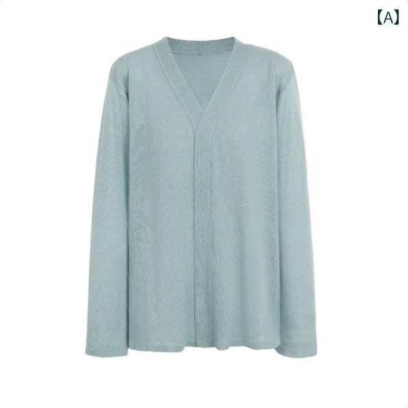 ・カテゴリ: 毛衣・スタイル: 通勤・主な素材: ライセル天絲亜麻・柄: 単色・厚み: 中厚・組み合わせ: 2点セット・版型: 標準・袖型: 標準袖・ネックライン: Vネック・袖丈: 長袖・流行要素: 透視・衣丈: 普通(50cm＜衣長≤6...