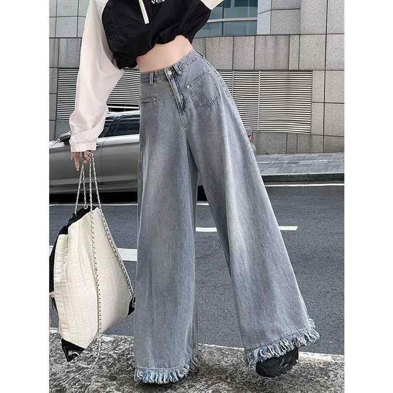 ・カテゴリ: 牛仔パンツ・スタイル: 通勤風・主な素材: 綿・素材含量: 70%（含）-80%（不含）・形状: 直筒型・デザイン: 微喇パンツ・長さ: ロングパンツ・ウエスト: 高腰・厚み: 中厚・伸縮性: 中弾力・流行要素: ポケット・カ...