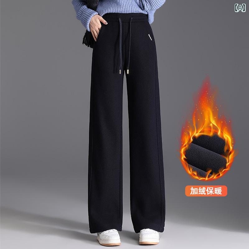 ・主な素材: ポリエステル70-80%・伸縮素材: スパンデックス30%未満・スタイル: 通勤・パンツタイプ: ストレート・フィット: ルーズ・パンツ丈: ロング・ウエスト: ハイウエスト・厚さ: 厚手・カラー展開: ブルー、アンカラレッド...