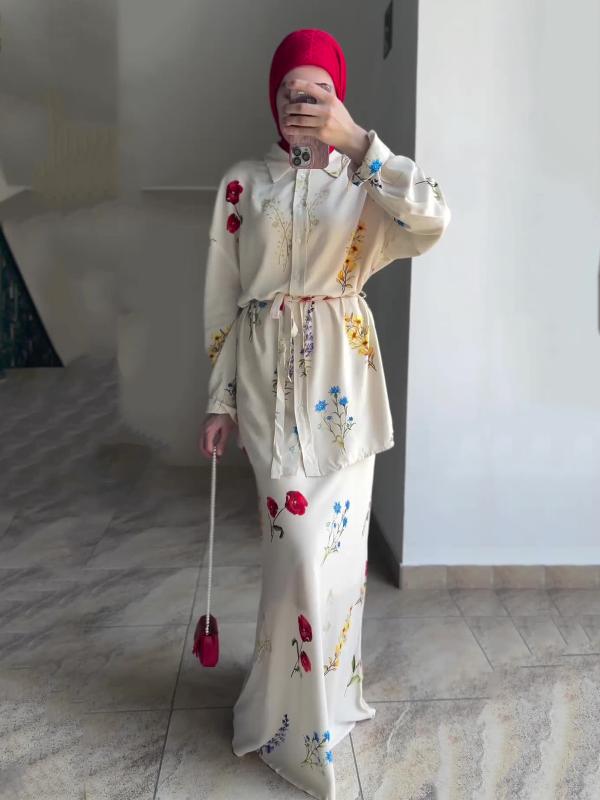 ・パターン: 花朵・スカート丈: ロング・流行要素: ボタン・加工: プリント・生地名: コットンポリエステル・主素材: ポリエステル・カラー: アイボリーホワイト・サイズ展開: S、M、L、XL、XXL・スタイル: 芸術的レトロ・主素材含...