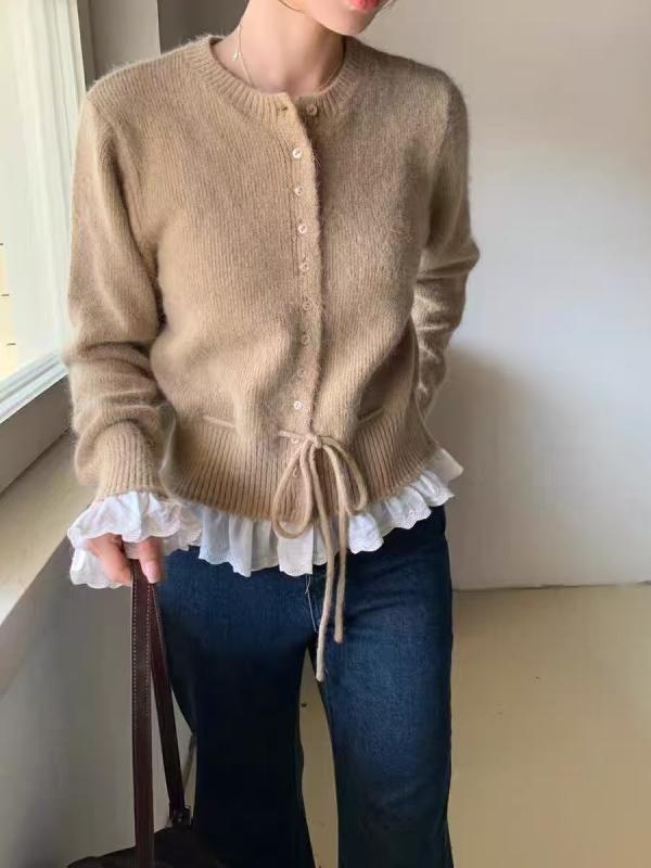 ・カテゴリ: 毛衣・スタイル: 甜美風・主な素材: 羊毛30-50%・主な素材2: アクリル50-70%・柄: 配色・厚み: 中厚・組み合わせ: 単品・デザイン: 開衫・シルエット: ウエストイン型・袖型: 普通袖・ネックライン: ラウンド...