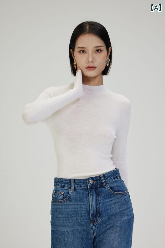 ・主な素材: 羊毛100%・柄: 単色・厚み: 薄・スタイル: セットアップ・フィット: スリム・袖型: スタンダード・ネックライン: 半ハイネック・袖丈: 長袖・着丈: 普通(50cm<着丈≤65cm)・カラー展開: 米白、芥末緑、...