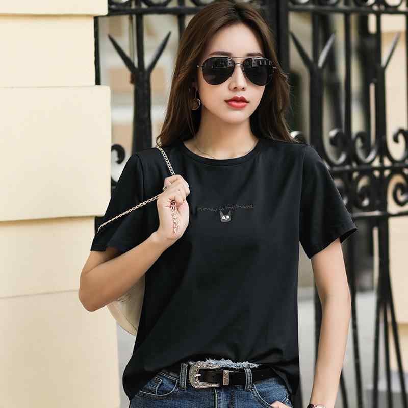 ・カテゴリ: Tシャツ・スタイル: 清新・主な素材: 綿・ネックライン: 丸首・袖丈: 短袖・袖型: 通常・柄: 刺繍・カラー展開: ブラック、グリーン、ホワイト・サイズ展開: S、M、L、XL、XXL、XXXL・版型: 通常・衣長: 普通...