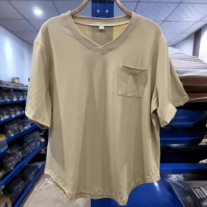・カテゴリ: Tシャツ・スタイル: 気質通勤、都市風・主な素材: ポリエステル90-95%・柄: 無地・ネックライン: Vネック・袖丈: 短袖・衣丈: 普通(50-65cm)・カラー展開: 白色、黒色、浅咖色、花灰色、卡其色・サイズ展開: ...
